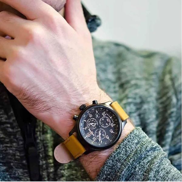 Timex Expedition Chronograph Black Indiglo Dial Men's Aviator Watch ...