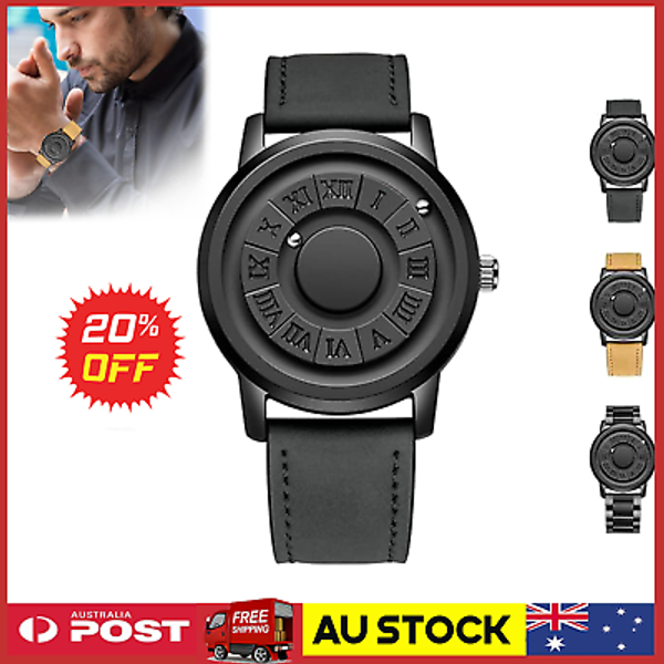 Mens Watch Magnetic Ball Bearing Wrist Watches Unique Stainless Steel ...