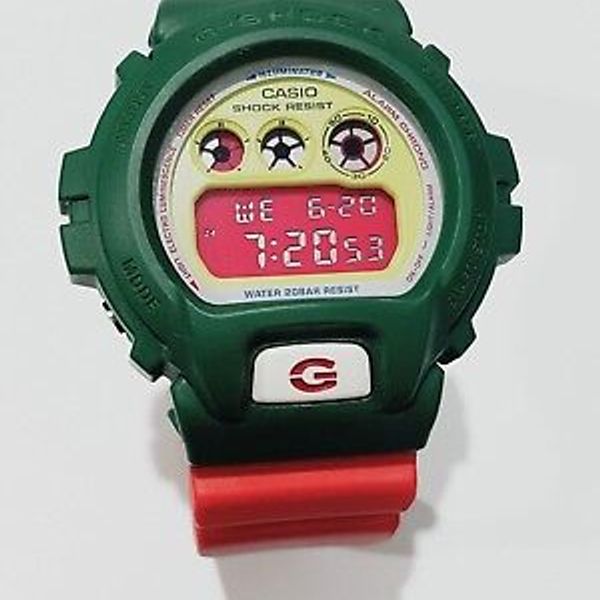 Vintage G-Shock DW-6900 Rasta Reggae Jamaica Bob Marley Red Face ...