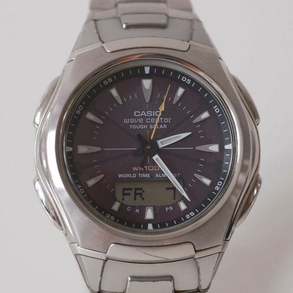 Casio Wave Ceptor WVA-430E Illuminator World Time Tough Solar Japan Mov ...