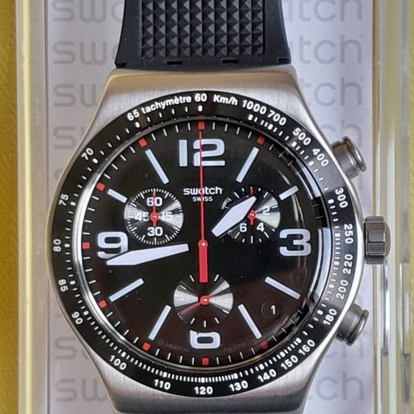 CRONOGRAFO SWATCH CHRONO YVS461 VERY DARK GRID - Come Nuovo - Mai ...