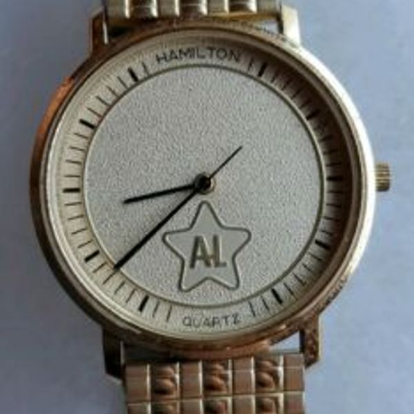 Vintage HAMILTON Quartz Men's Watch 8702 AL Star Gold Tone Running ...