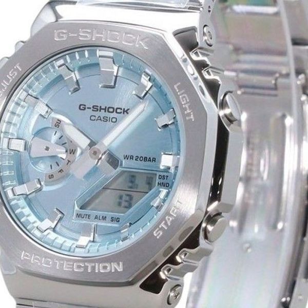 Casio G-Shock Light Blue Dial Quartz Sports 200M Men's Watch GM-2110D ...