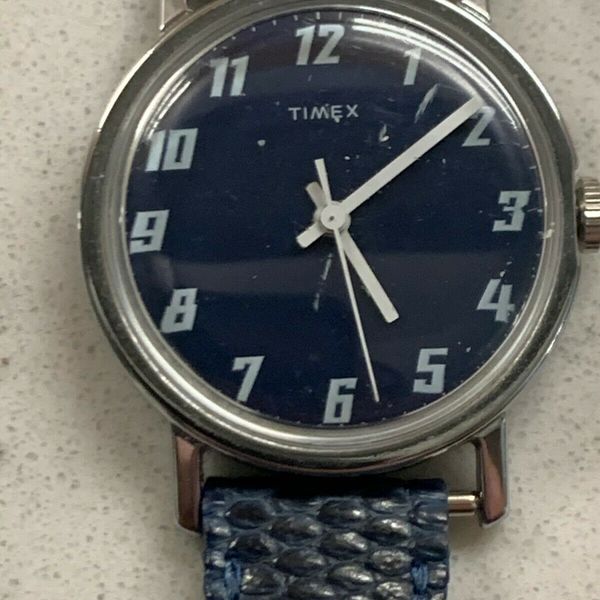 Vintage Timex Manual Wind Easy Read Blue Face 1976 (1605302476 ...
