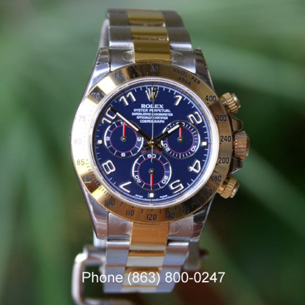 FS Rolex Daytona Cosmograph Oyster Perpetual Chronograph 2 Tone Blue ...