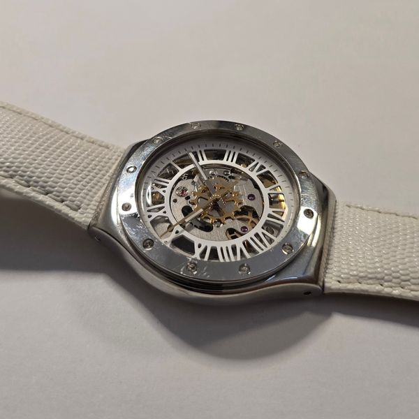 Orologio Swatch Irony ROSETTA BIANCA YAS109 Automatico Scheletro ETA ...