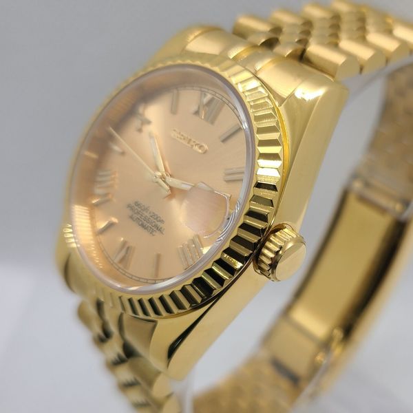 Seiko Mod Gold Roman Numeral Dial 36mm NH35 Automatic Watch ...