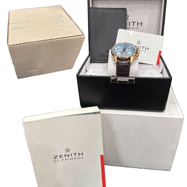 2025 PAPERS Zenith El Primero 42mm BLUE 18K Rose Gold 18.2045.400/57 ...