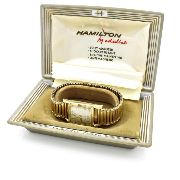 Vintage Hamilton 730 10K Gold Filled 17J Mens Wristwatch White Dial 7 ...