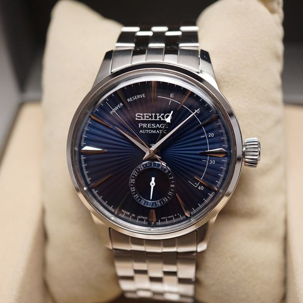 Seiko SSA347J1 Presage Cocktail Time Automatic Watch Blue Dial Power ...