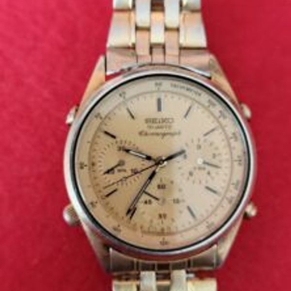 Vintage Seiko Chronograph 7A28-7029 Gold Electroplated | WatchCharts Marketplace
