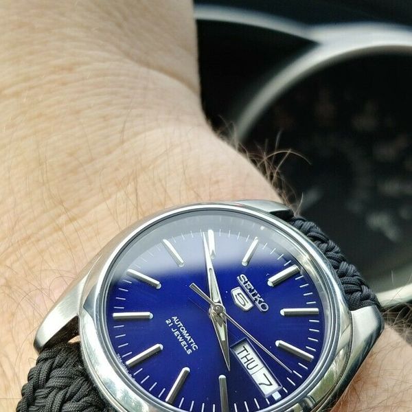 Pre-owned Like New Seiko 5 SNKL43 Blue Dial Automatic Watch ...