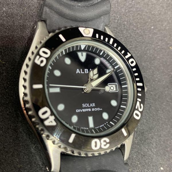 Seiko ALBA Solar Diver's 200m V147 Watch Japan Made Durable ...