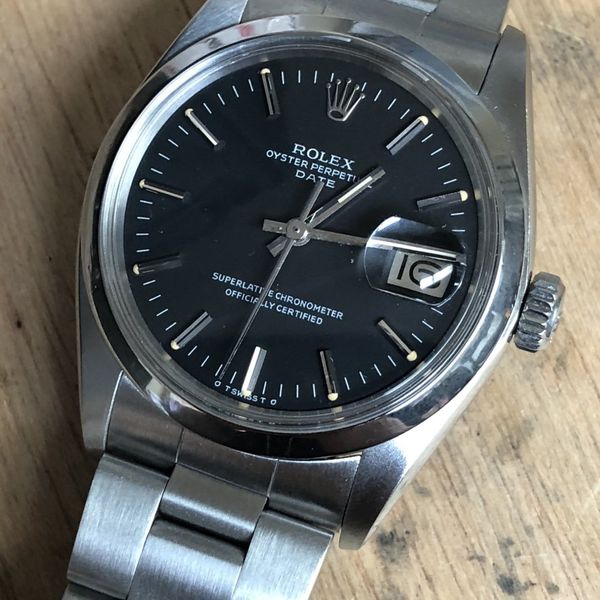 SOLD Vintage 1977 Rolex Ref# 1500 Oyster Perpetual Date Black Sigma ...