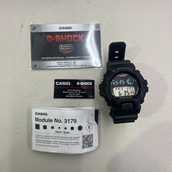 Casio G-Shock Men's Tough Solar Atomic Black Resin Band 50mm Watch ...