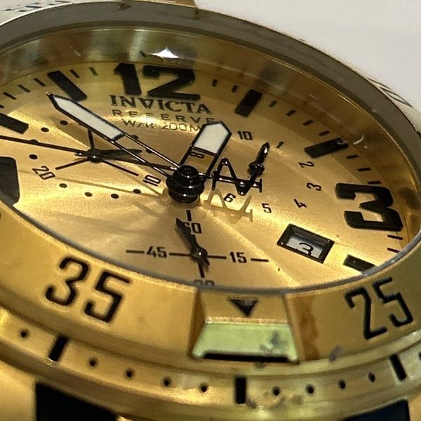 Men's Invicta Reserve Chronograph Model 6267 Gold-Tone For Parts or ...