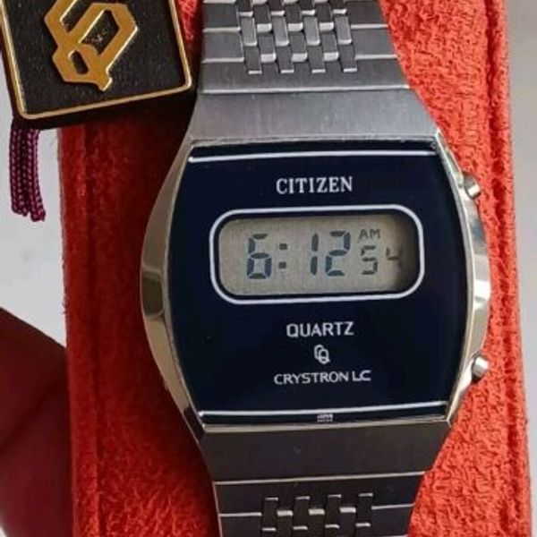VINTAGE CITIZEN CRYSTRON DIGITAL-LCD WATCH SUPER SLIM; NOS;"NEW OLD ...