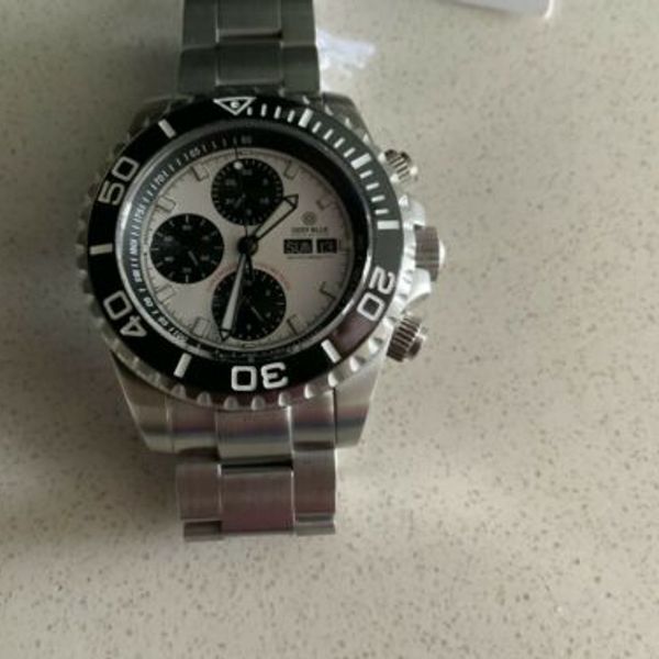 Deep Blue Automatic Chronograph Master 7750 White/Black Dial ...