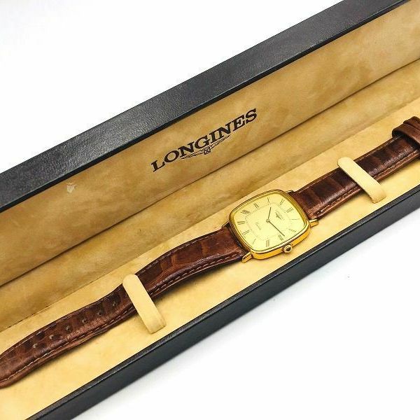 LONGINES Watch 150 6707 Square New Battery Quartz 18K Gold Plated w/box ...