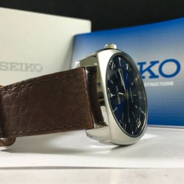 Seiko Men's Recraft Leather Stainless Steel Automatic Watch - SNKN37 ...