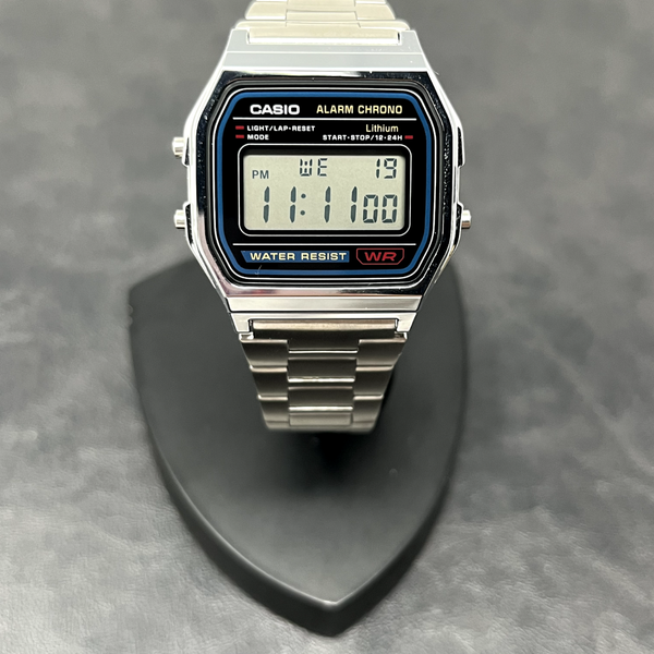 Casio A158w-1DF Digital watch with Stainless steel band USED 1 ...