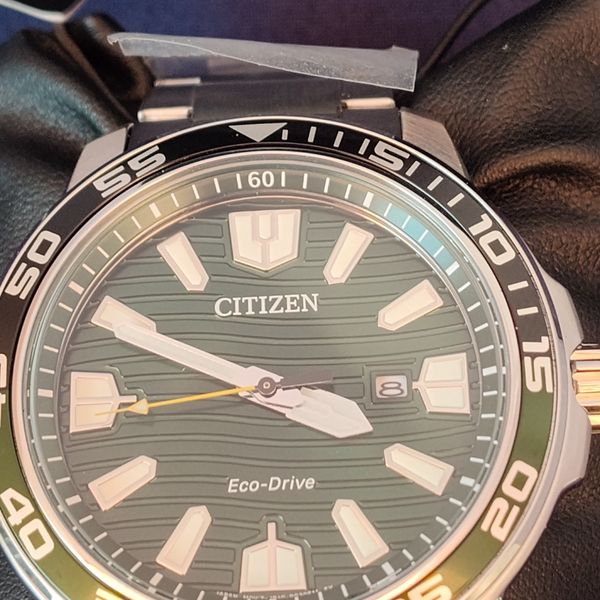Citizen Eco-Drive Green Dial Date AW1701-56X Display Men's Watch ...