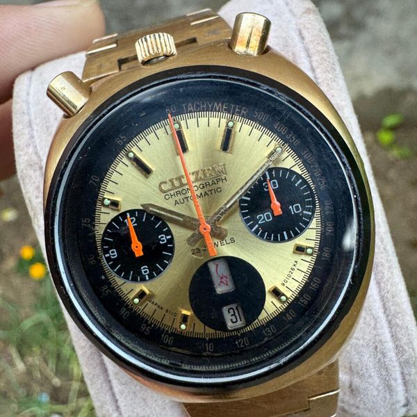 Rare Citizen Bullhead 67-9020 Chronograph Brad Pitt Gold Cal.8110 ...