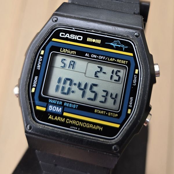 Vintage Casio Marlin W-24-A 248 50M Digital Mens Alarm Chronograph Watch | WatchCharts Marketplace