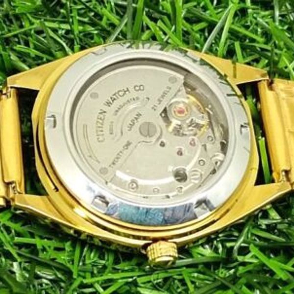 Vintage Citizen 21-jewels wrist watch Day-date Gold Plated Geen Dial ...