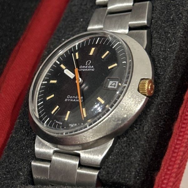 OMEGA Geneve Dynamic Automatic 1960s black dial Orange second 166.039 ...