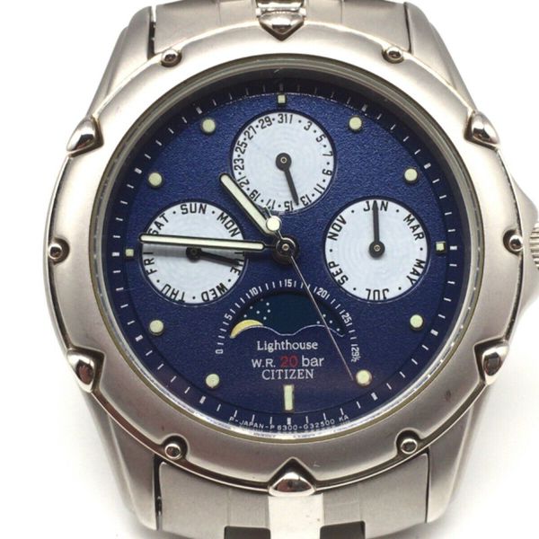 Vintage CITIZEN 6300-G31123 Lighthouse MOON PHASE Triple calendar Men’ Watch | WatchCharts ...