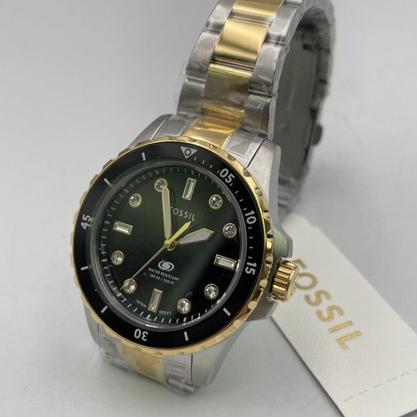 Fossil Women's ES5349 Stainless Steel Analog Black Dial Blue Dive ...