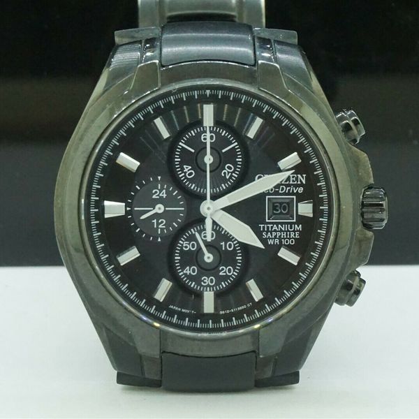 Citizen Eco Drive Titanium Chronograph WR 100m Mens Watch B612-S078342 ...