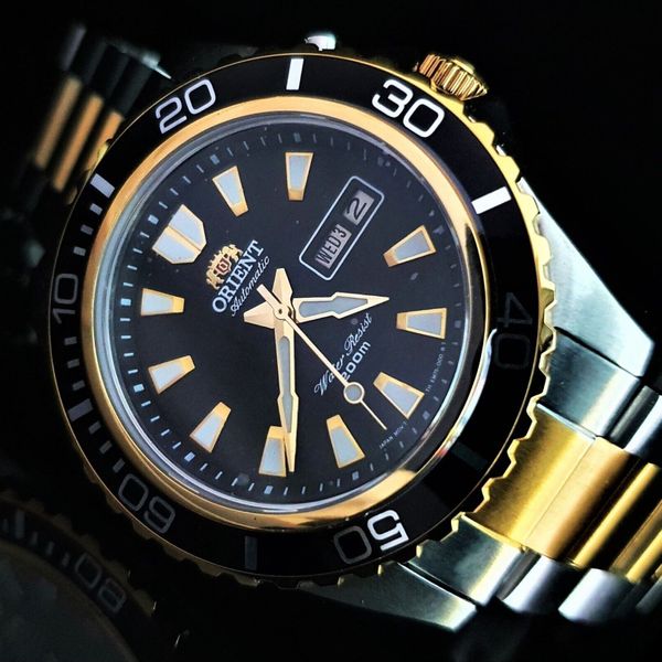 Orient MAKO XL Gold Japanese Watch Automatic 46943 Diver Men's Watch ...