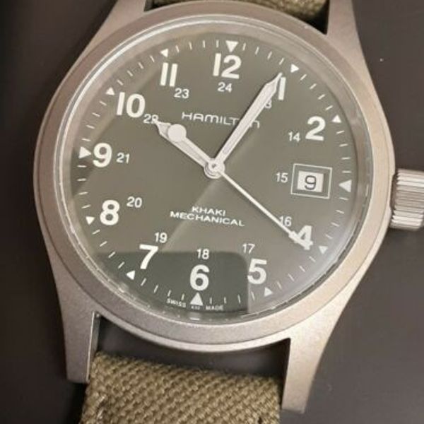 Hamilton Khaki Field Officer Mechanical- Green Ref.H69419363 ...