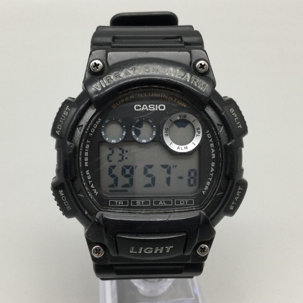 Casio Illuminator Digital Watch Men Black Vibration Alarm 3416 W-735H ...