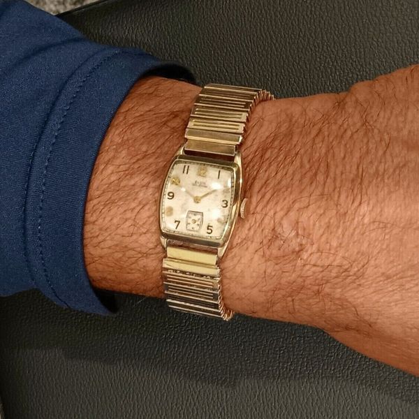 Vintage Mens ELGIN De Luxe 555 Manual Watch 17J 10K GOLD FILLED BEZEL ...