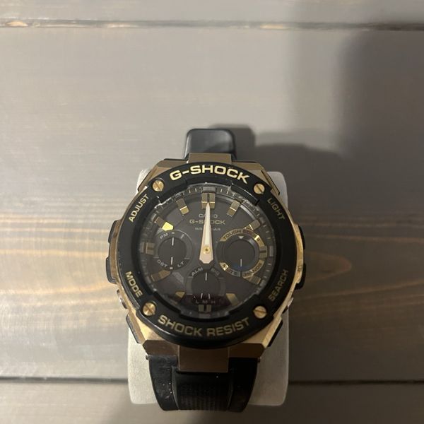 Casio Mens Watch G-Shock GSTS100G-1AW Black Gold Analog Digital Tough ...