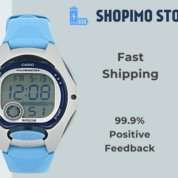 CASIO LW-200-2B Girls Kids Boys Digital Light Blue Resin Strap Watch LW ...