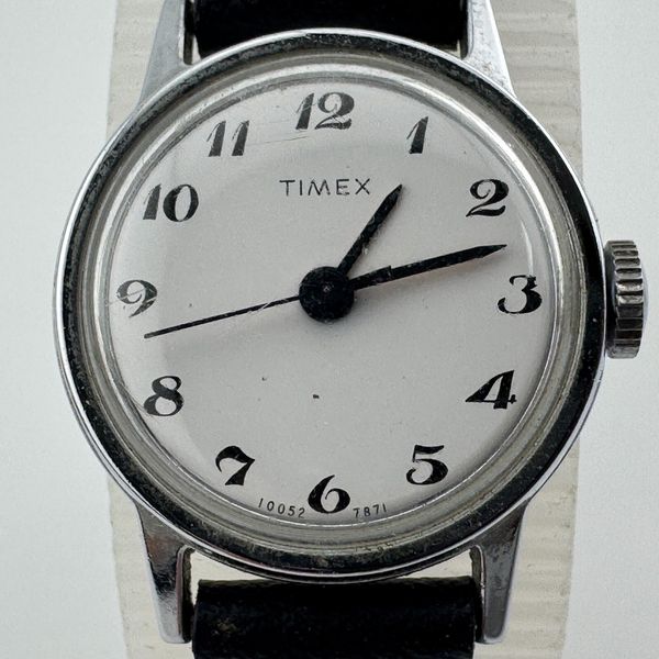 Vintage Timex Hand-Winding Mechanical Watch Women Silver White Faux ...