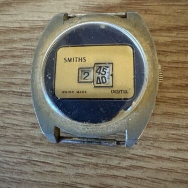 Rare vintage SMITHS Jump Hour Mechanical Wristwatch - Retro digital ...