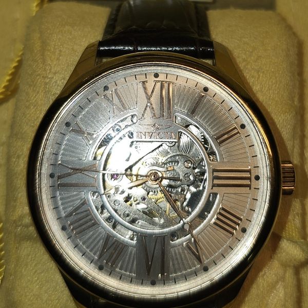 NEW INVICTA 22569 VINTAGE SKELETON AUTOMATIC ROSE GOLD WATCH ANALOG ...
