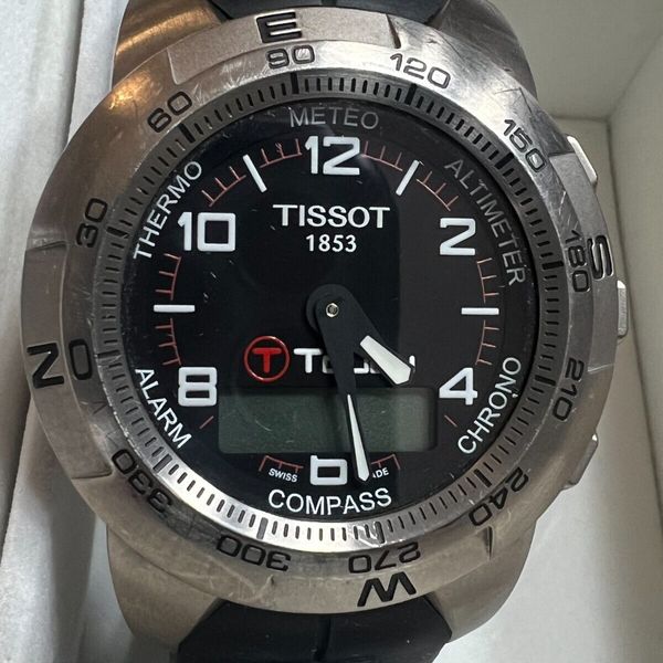 Swiss Made Tissot 1853 T Touch Compass Quartz Men's Titanium Watch ...