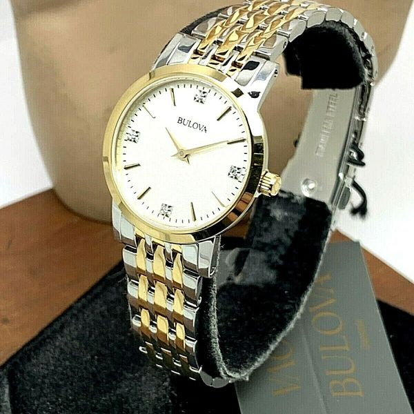 Bulova Women's Watch 98P115 Diamond Accent Two Tone Stainless Steel ...