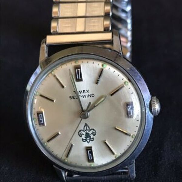 Working! VINTAGE TIMEX BOY SCOUT BSA WATCH Self-Wind RUNNING Barely ...