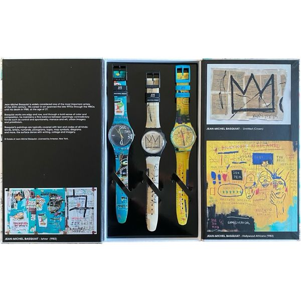 Swatch X Jean-Michel Basquiat Triptych Watches Limited Edition Set Of 3 ...
