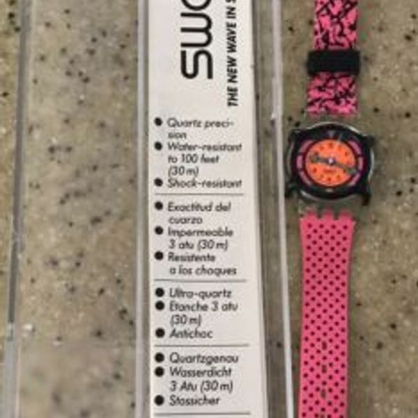 1989 Vintage SWATCH watch Pink Betty W/Case Ladies Model LK118 ...