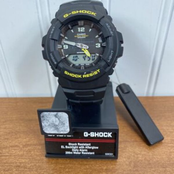 Casio G100-9C Men's Analog Digital Alarm Chrono Black G Shock Watch ...