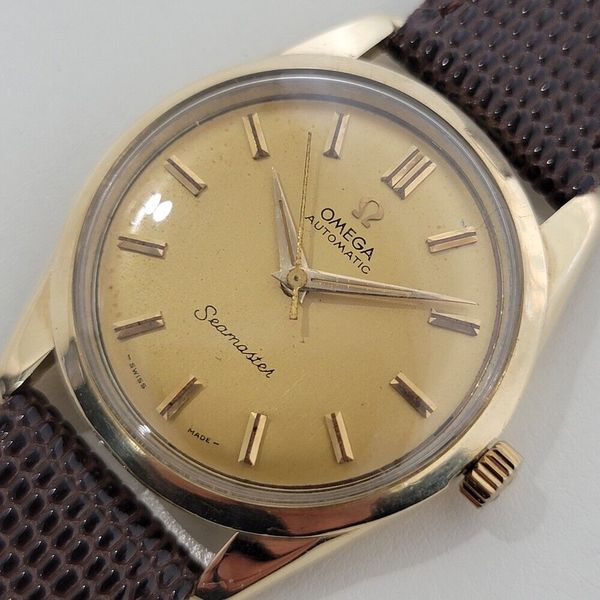 Mens Omega Seamaster Ref 2975 35mm 14k Gold 1950s Automatic Swiss ...