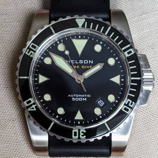 [$400 USD] FS ONLY : Helson Shark Diver 40mm Black dial Raised markers ...